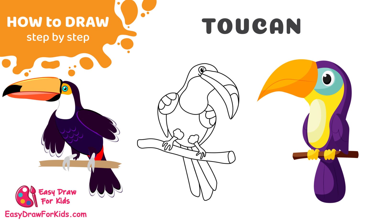 How To Draw A Toucan - 4 Ways (With Pictures)