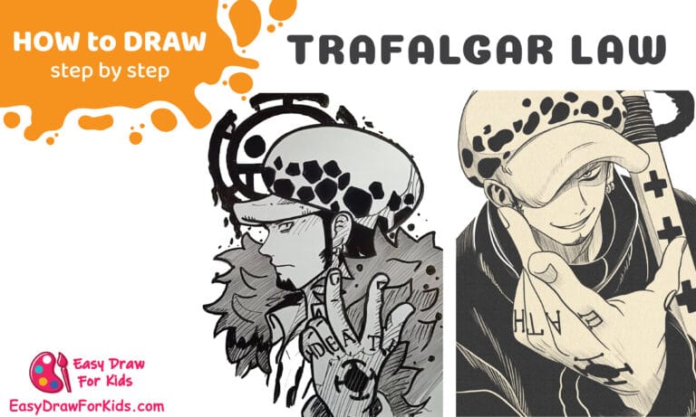 How To Draw Trafalgar D. Water Law From One Piece – 2 Ways (With Pictures)