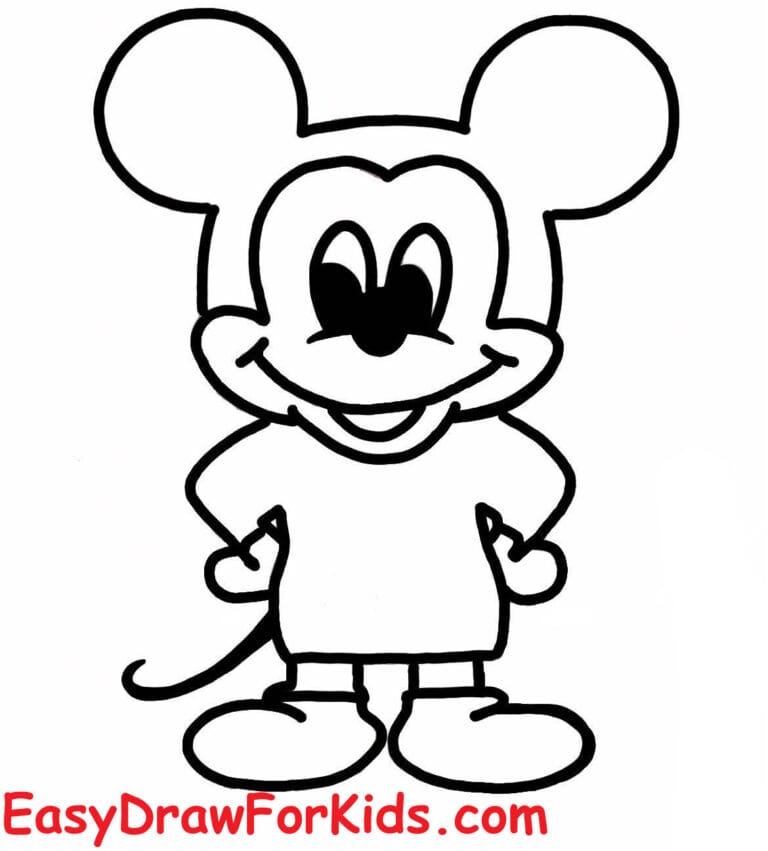 How To Draw Mickey Mouse - 2 Easy Methods For Beginners